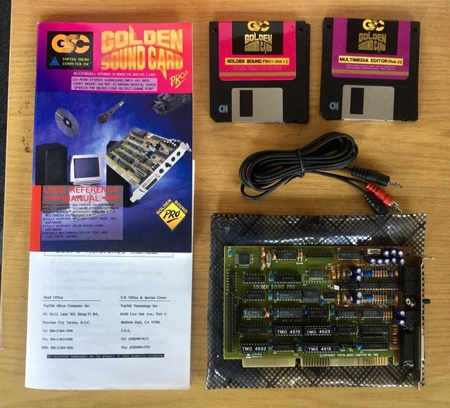 TOPTEK GOLDEN SOUND Card Pro 16-Bit ISA PC 386 486 AT-BUS MIDI Sound ...