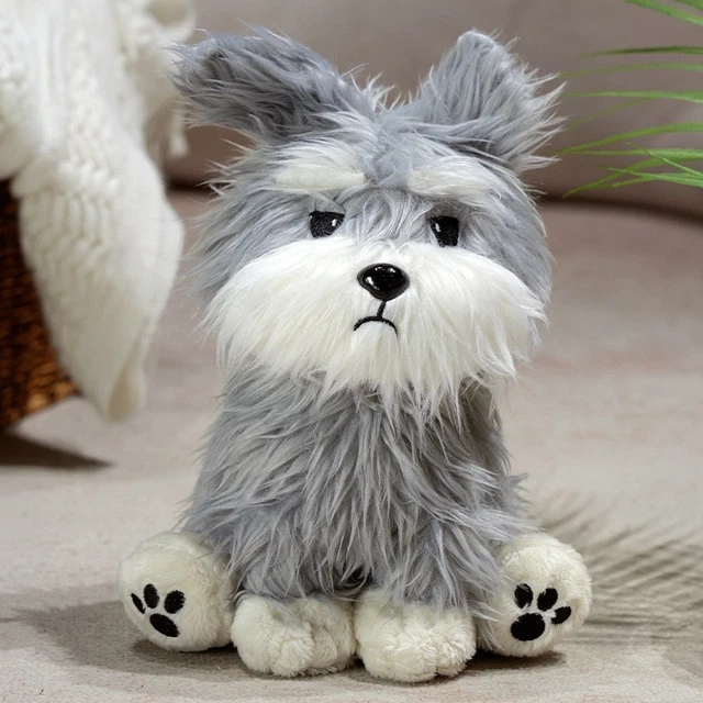 CUTE CARTOON SAD And Happy Expressions Schnauzer Plush Toy For Kids ...