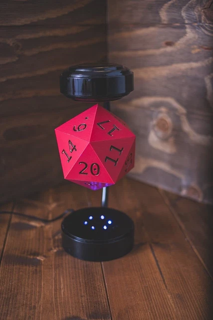 LARGE 3D PRINTED Floating D20 Dice, Unfinished Exterior, Resin Inked ...