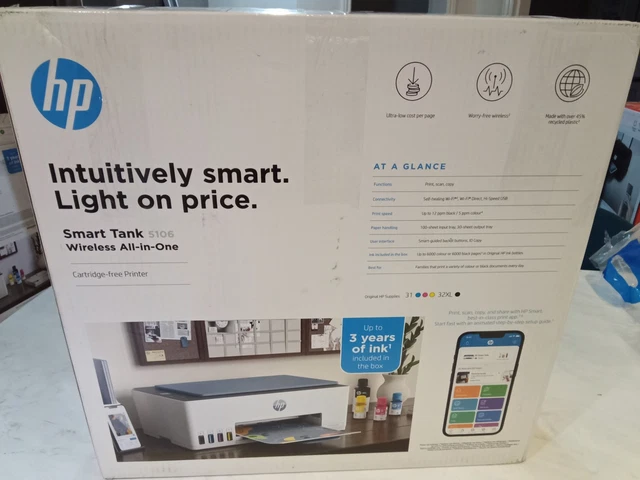 HP SMART TANK Plus 5105 EcoTank Wireless All-In-One With Full Ink Tanks ...