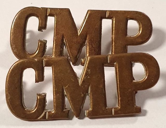 WW2 CORPS OF Military Police CMP Shoulder Title Badge PAIR £14.00 ...