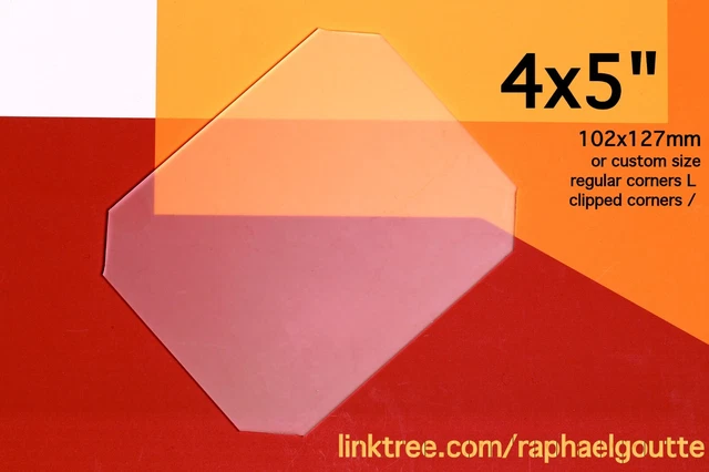 4X5& GROUND GLASS | Focusing Screen (10,2x12,7cm) HANDMADE (or custom ...