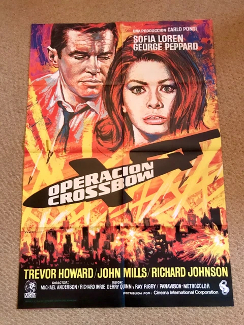 OPERATION CROSSBOW VINTAGE Movie Poster GEORGE PEPPARD SOFIA LOREN Mac ...