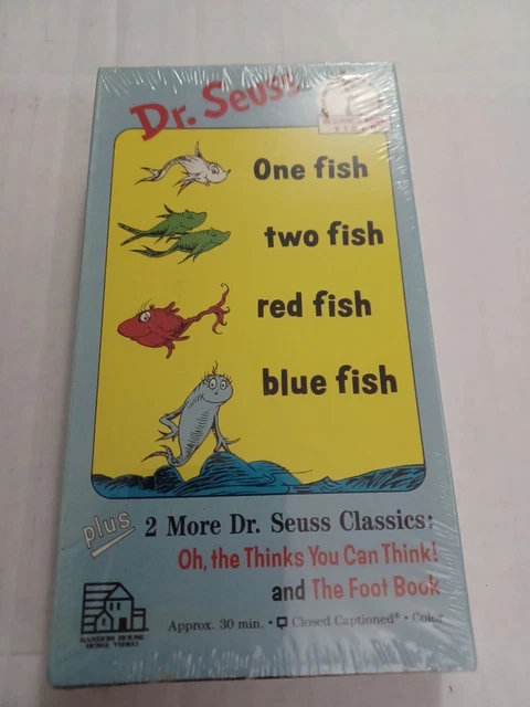 DR. SEUSS ONE Fish Two Fish Red Fish Blue Fish VHS video tape sealed ...