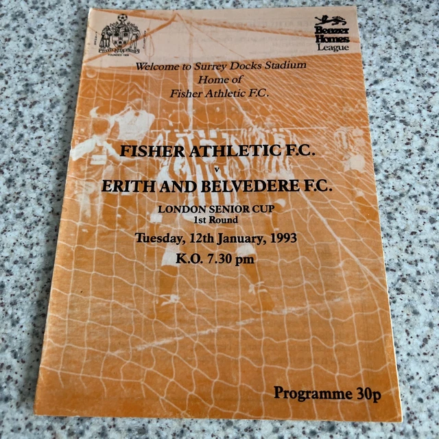 FISHER ATHLETIC FC Vs Erith & Belvedere Fc London Senior Cup 1St Round ...