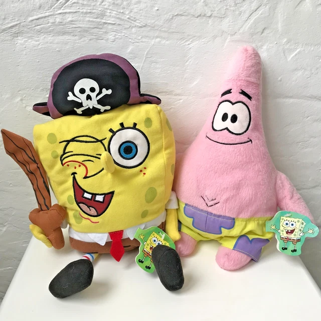 SPONGEBOB SQUAREPANTS PIRATE Soft Toy & Patrick 2007 Play By Play 14 ...