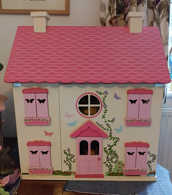 EARLY LEARNING CENTRE wooden dolls house complete with furniture and ...