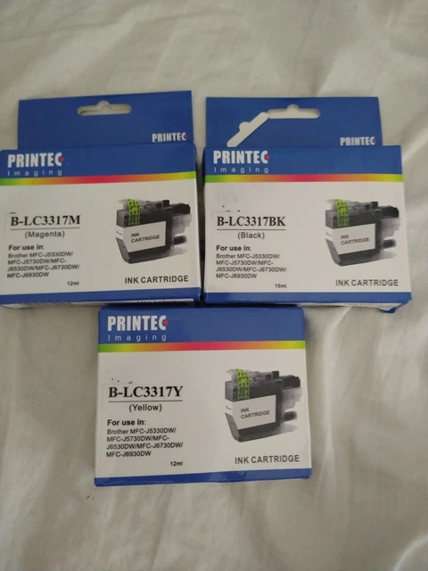 PRINTEC IMAGING INK Cartridge 3 Colours Brother MFC_J5330DW/ BLK-YELO ...