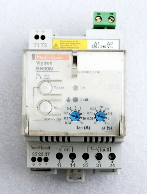 MERLIN GERIN VIGIREX Model Rh99M Ground Fault Differential Earth ...