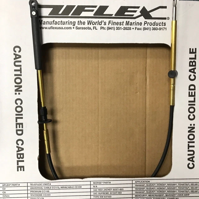 JOHNSON EVINRUDE OMC Control Cable Uflex C14 Shift Throttle Cable 10Ft ...
