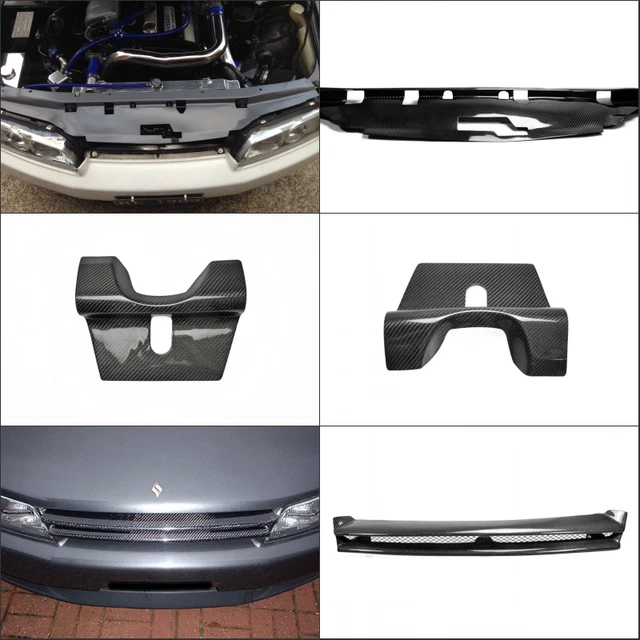 FOR R32 GTR Carbon Fiber Cooling Panel+Exhaust Heat Shield+Front Bumper ...