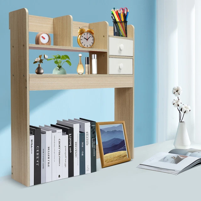MDF STORAGE RACK Tabletop Stand Desktop Bookshelf Table Shelf Desk ...