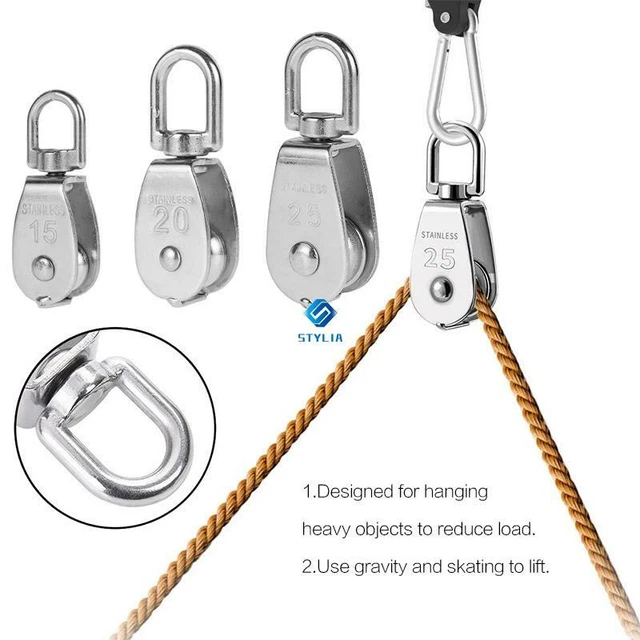 WIRE ROPE PULLEY Block Lifting Swivel Single Hanging Wire Towing Wheel ...
