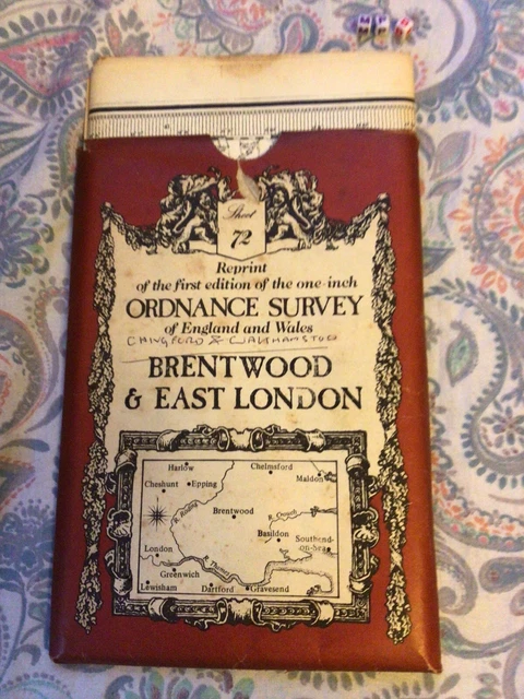 VINTAGE BEAUTIFUL Map , Repro Of First Ordnance Survey , Brentwood East ...