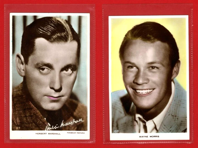 VINTAGE COLOURED POSTCARDS - Cinema Film Star Actors - Marshall ...