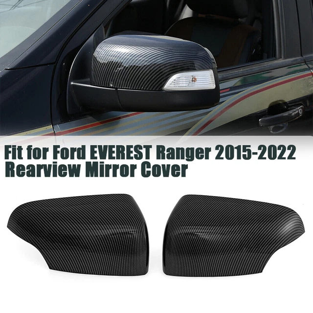 FOR 15-2022 FORD Ranger Cover Trim Carbon Black Rear View Side Mirror ...