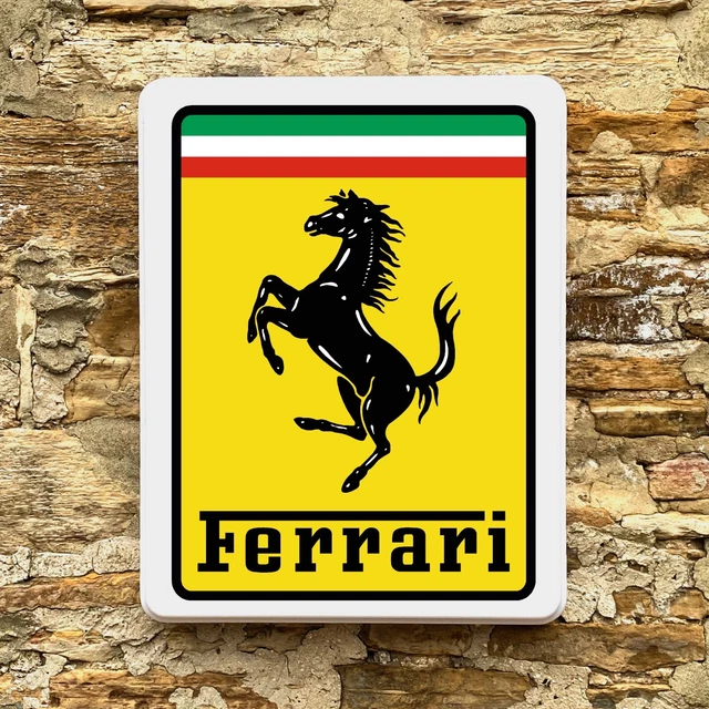 FERRARI ILLUMINATED LED Light Box Wall Sign Garage Automobilia Scuderia ...