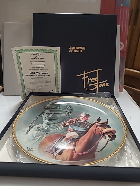 OLD WARRIORS, AMERICAN Artists Collector Plate By Fred Stone, W Coa $12 ...