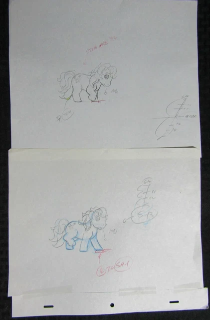 MY LITTLE PONY Cartoon Animation 12.5x10.5" Pencil Drawing LOT of 17 ...