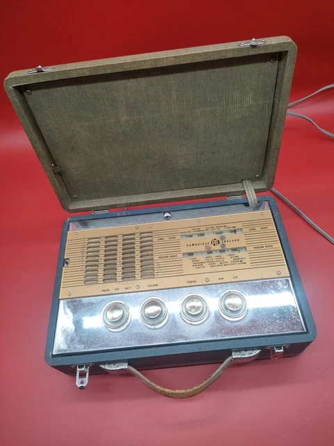 VINTAGE PYE CAMBRIDGE P131MBQ Valve Portable Suitcase Case Radio ...