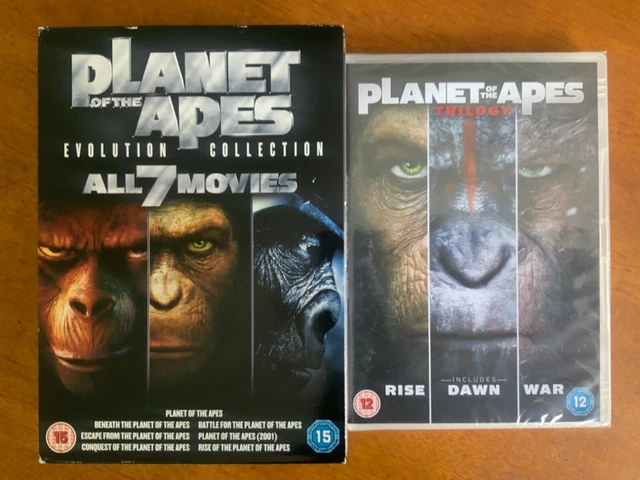 EVOLUTION OF THE Planet of the Apes 7 movie Dvd Box Set + Rise/Dawn/War Trilogy £6.99 - PicClick UK