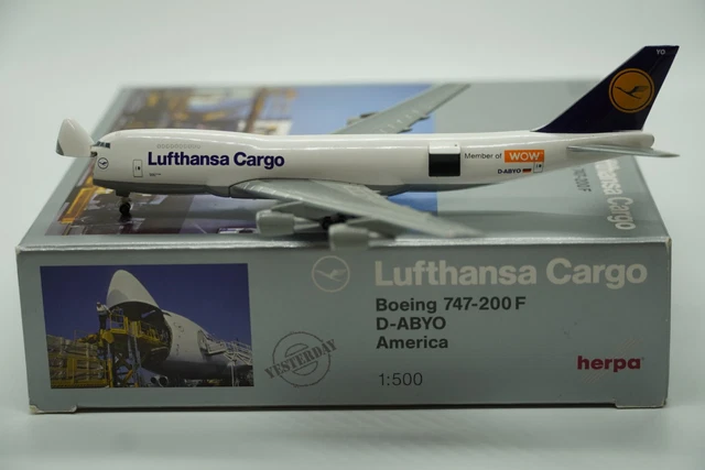HERPA WINGS 1:500 Lufthansa Cargo Boeing 747-200F D-ABYO America (516051) EUR 109,95 - PicClick FR