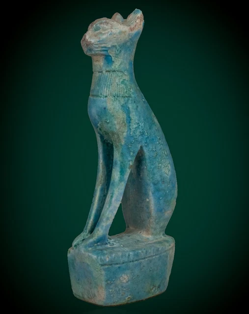 AUTHENTIC ANCIENT EGYPTIAN Cat Bastet Rare Statue Goddess of Protection ...