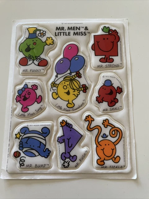 VTG 70S & 80s MR. MEN & LITTLE MISS Puffy Sheet Stickers Roger ...