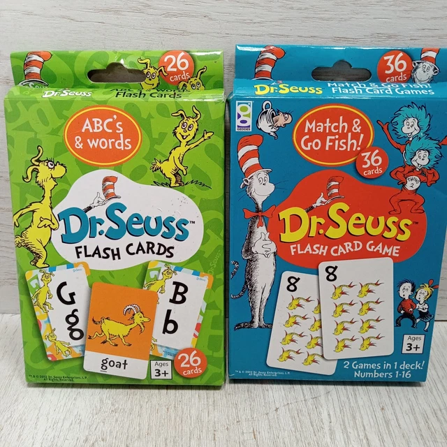 DR. SEUSS FLASH Cards ABC's & NUMBERS Match And Go Fish Learning Games ...