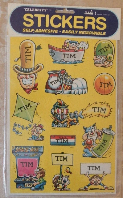 VINTAGE SCRAPBOOK HANSON White Mark 1 Celebrity Tim name stickers 1984 ...