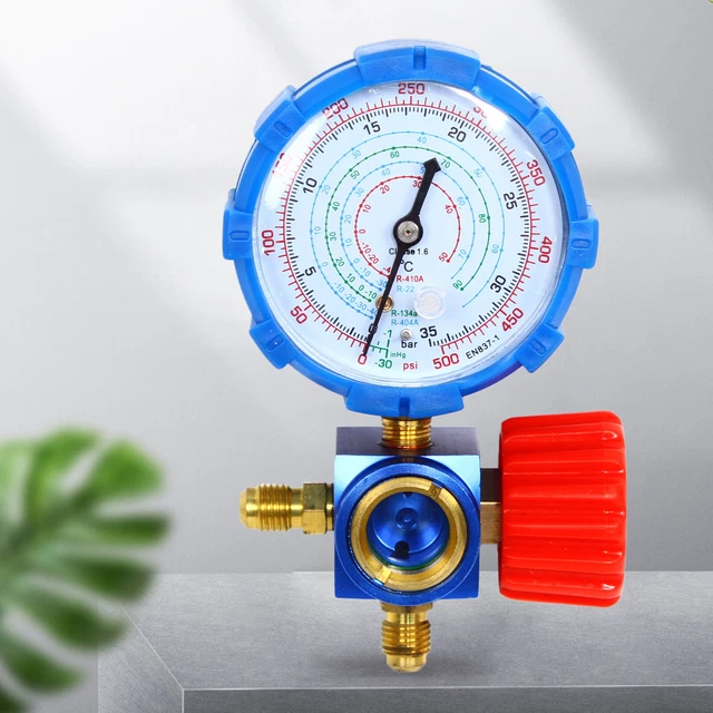 AIR CONDITIONER SINGLE Manifold Gauge Valve Manometer for R134A R404A ...