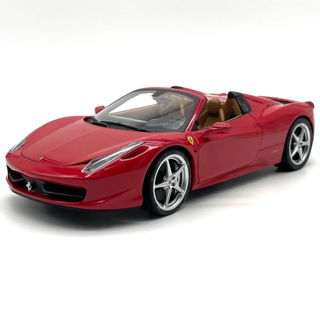 HOT WHEELS ELITE Ferrari 458 Spider Sportwagen in rot, 1:18, X604 £74. ...
