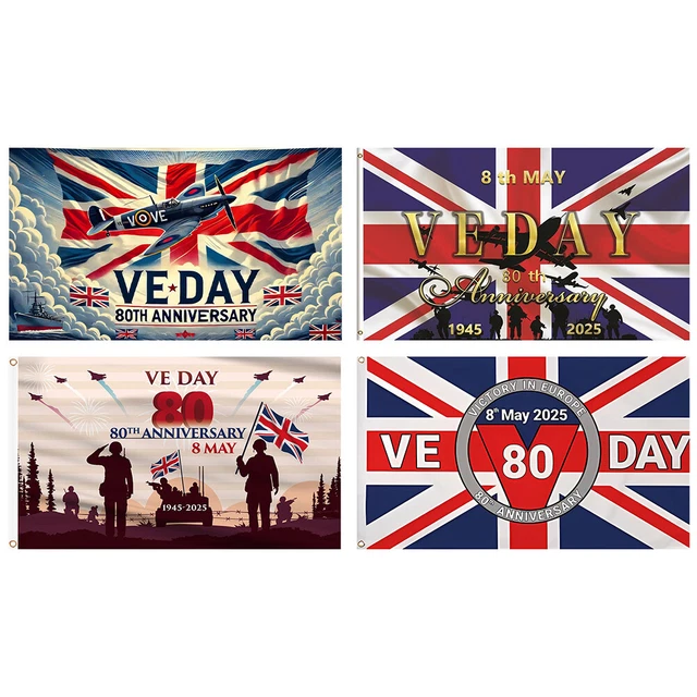2025 VE DAY 80th Anniversary Flag VE Day Flag 80th Anniversary 2025 ...