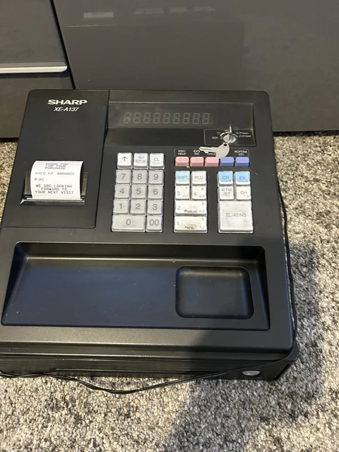 SHARP XE-A107W TILL Cash Register Electronic Key Excellent Condition £ ...