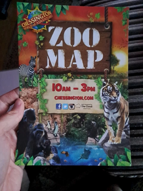 CHESSINGTON WORLD OF Adventures Resort Zoo Map 2019 £0.99 - PicClick UK