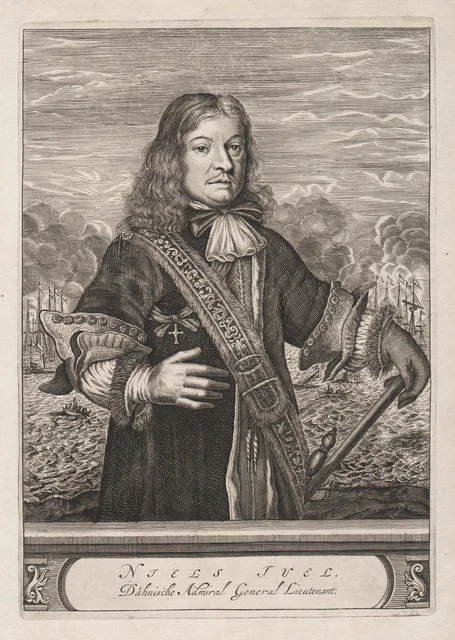 NIELS JUEL DANOIS Naval Hero Général Admiral Norvège Danemark Portrait ...