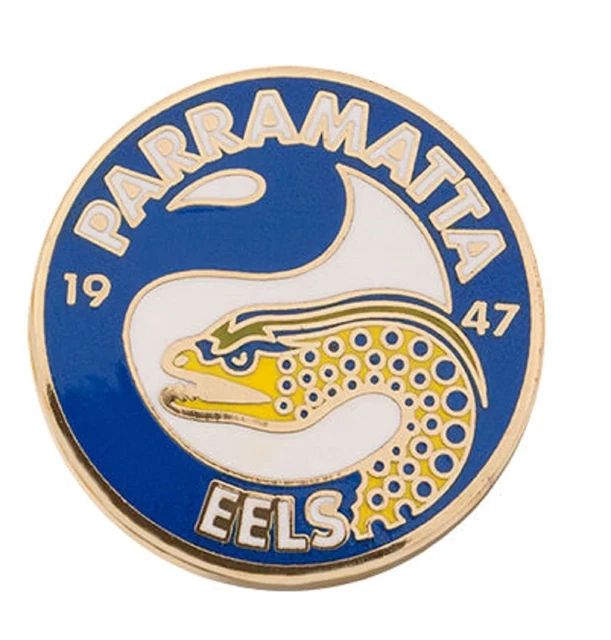 PARRAMATTA EELS OFFICIAL NRL Rugby League Team Logo & Colours Lapel Tie ...