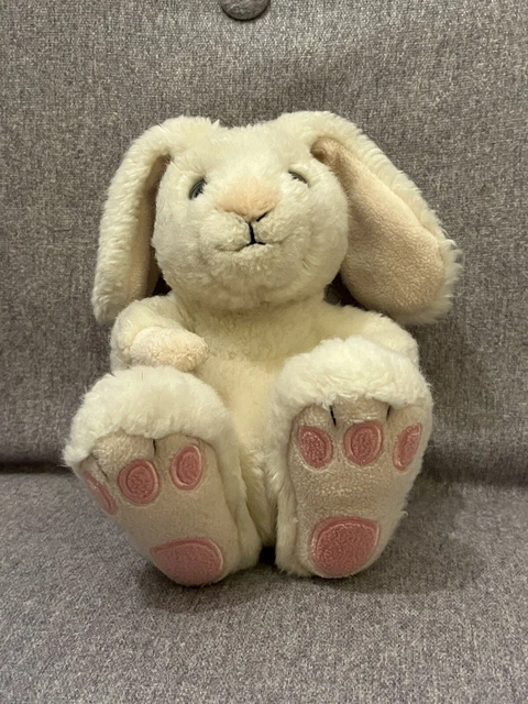 KEEL TOYS WHITE Bunny Rabbit Patchfoot Soft Toy Plush Pink Paws Leo £9. ...
