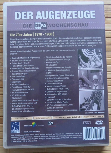 DVD DER AUGENZEUGE DEFA Wochenschau Die 70er Jahre (1970-1980) EUR 24 ...