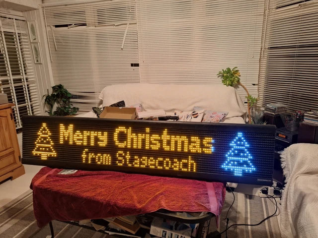 HANOVER DISPLAYS LTD 160 x 19 LED sign ..Amber and white £271.10 ...