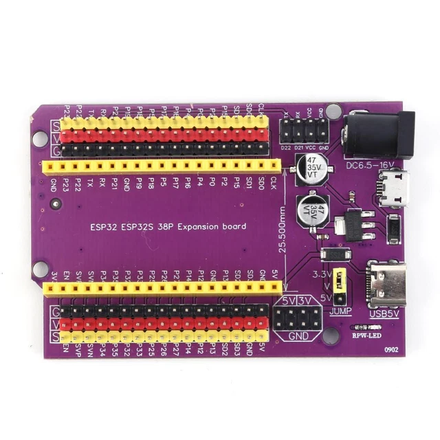 ESP32 DEVELOPMENT MODULE USB 38Pin TYPE-C/MICRO Module GPIO Expansion ...