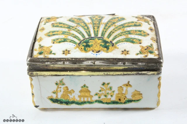 LOUIS XV SILVER Gilt Mounted Enamel Snuff Box c.1700's £350.00 ...