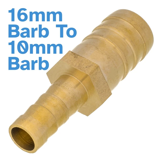 BRASS 16MM TO 10mm Straight Barb Fitting Hose Valve Air Water Adapter ...