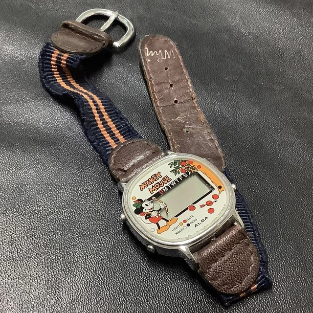 DISNEY DIGITAL QUARTZ Men Seiko Alba Mickey Mouse Watch Vintage ...