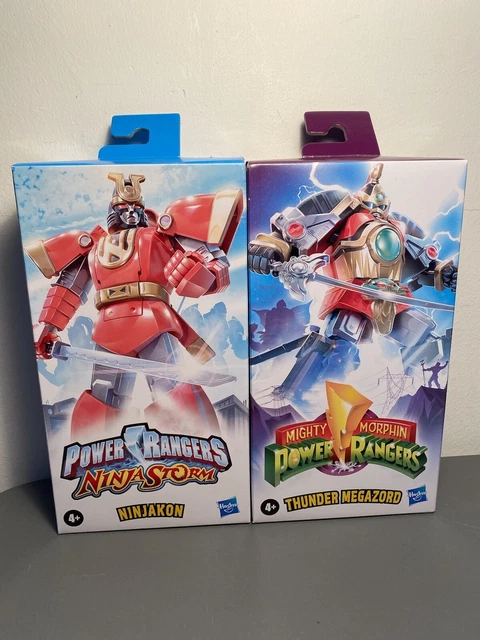 MIGHTY MORPHIN POWER Rangers Thunder Megazord Ninjakon Action Figures ...