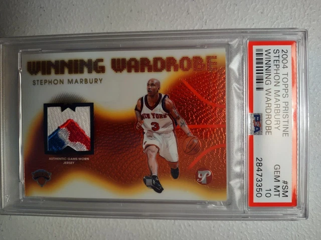 2004 TOPPS PRISTINE Stephon Marbury Logoman Jsy patch PSA 10 EUR 1.103,36 - PicClick FR