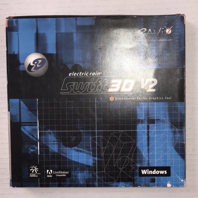 RAVI ELECTRIC RAIN Swift 3D V2 Dimensional Vector Graphics Tool Windows 2001 £140.69 - PicClick UK