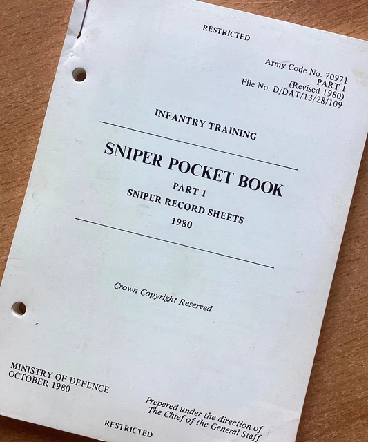 ORIGINAL 1980 BRITISH ARMY FIREARMS HISTORY PAMPHLET: SNIPER POCKET ...