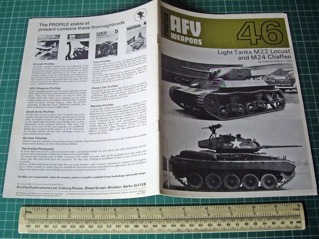 LIGHT TANKS M22 Locust & M24 Chaffee WW2. 1970s AFV Profile Monograph ...