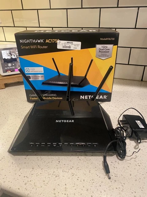 NETGEAR NIGHTHAWK AC1750 Smart Wifi Router Model# R6700 1Ghz Dual Core ...